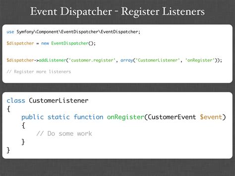 Writing Extensible Code Using Event Dispatcher Speaker Deck