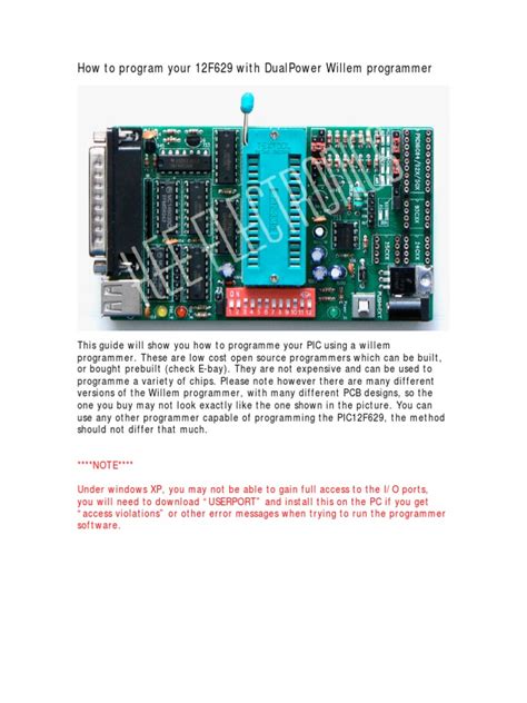 How To Program 12f629 With Willem Programmer Pdf Programmer