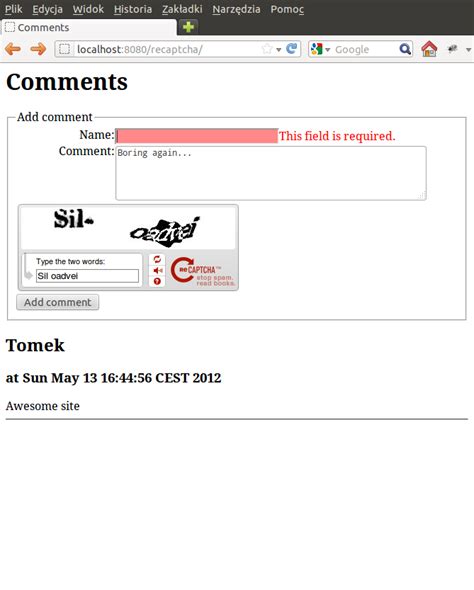 integrating with recaptcha using spring integration