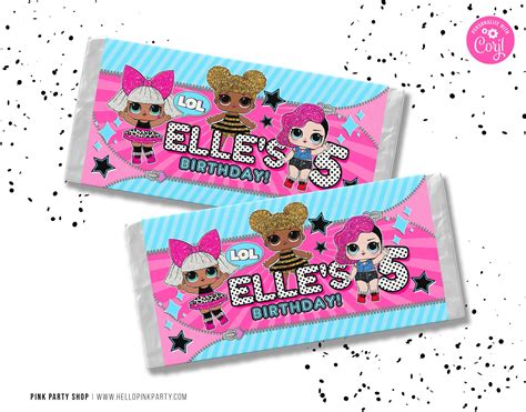Lol Surprise Candy Bar Editable Wrapper Hellopinkpartyshop