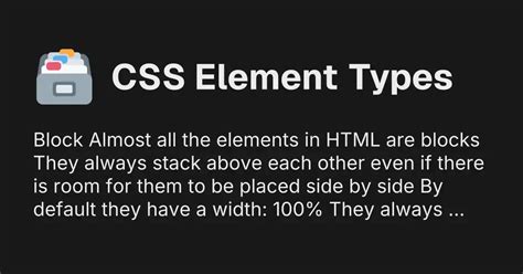 Css Element Types