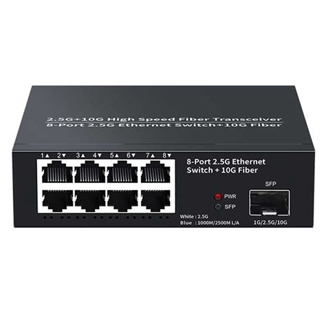 8 Port Ethernet Switch 2 5gbps Network Switcher 1 Port 10g Fiber Slot