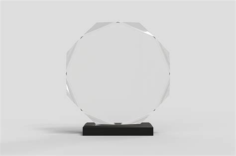 모의 를 위한 빈 투명 크리스탈 트로피 3d 렌더링 그림입니다 트로피에 대한 스톡 사진 및 기타 이미지 트로피 기업