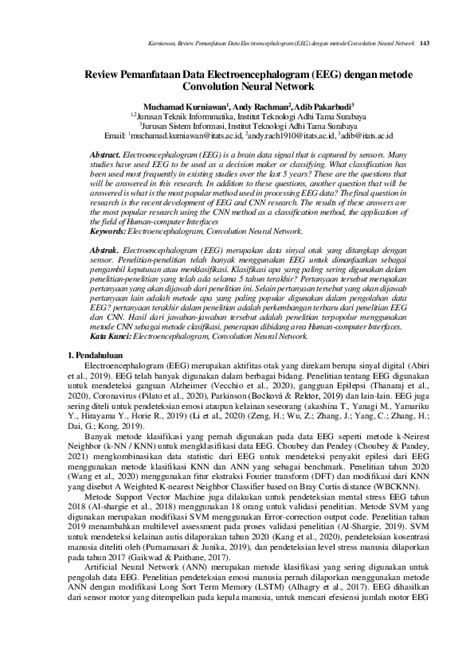 Pdf Review Pemanfataan Data Electroencephalogram Eeg Dengan Metode