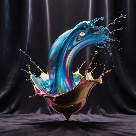 Fluid Object And Realistic Liquid Effects Premium Ai Generated Image