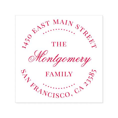Elegant Vintage Script Round Return Address Self Inking Stamp Zazzle
