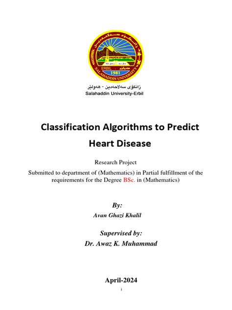 Classification Algorithms To Predict Heart Disease Pdf Sensitivity
