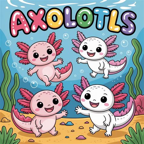 Libro Para Colorear De Ajolotes Más De 70 Páginas Imprimibles Para