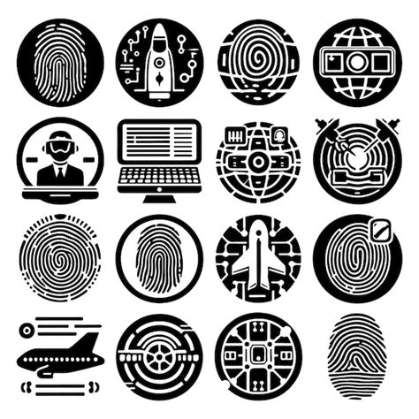 Fingerprint Icons Vector Set Vector Premium Ai Generated Vector