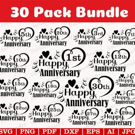 Anniversary Svg Etsy