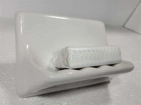 Snow White Ceramic Soap Dish Shower Tray Tile In
