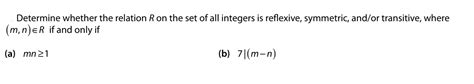 Solved Determine Whether The Relation R On The Set Of All Chegg Com