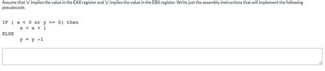 Solved Assume That X Implies The Value In The EAX Chegg Com