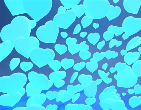 Premium Photo Background Of Glowing Blue Hearts 3d Rendering
