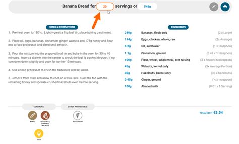 Recipe Scaling Nutritics