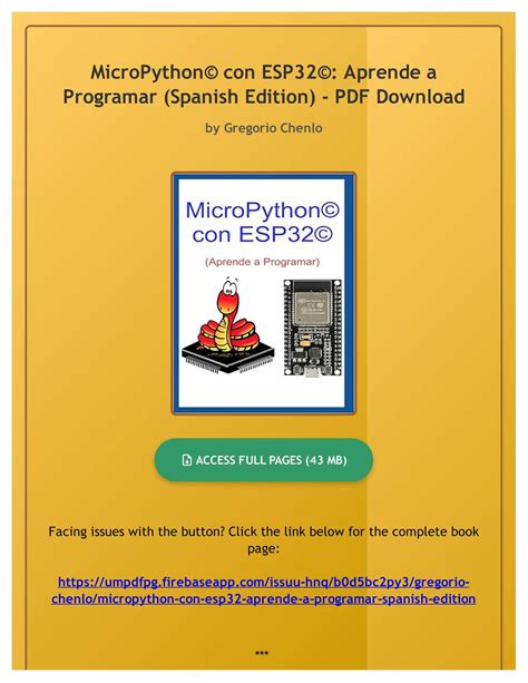Pdf Ebook Micropython© Con Esp32© Aprende A Programar Spanish Edition By Gregorio Chenlo By