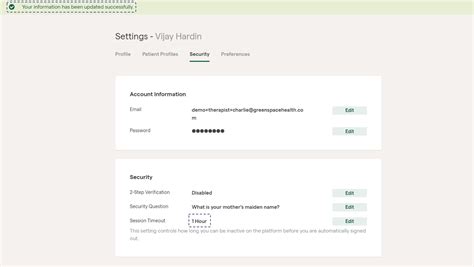 Customizing Session Timeout Greenspace Mental Health Knowledge Base