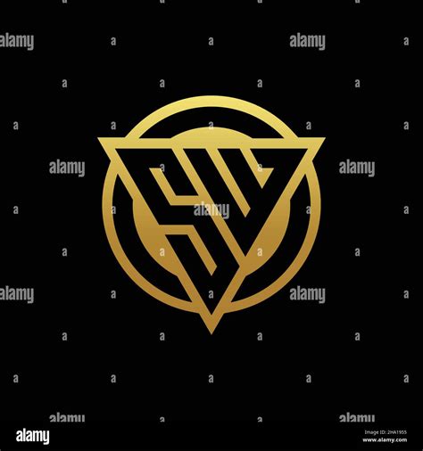 Sw Logo Monogram With Triangle Shape And Circle Rounded Style Isolated On Gold Colors And Black