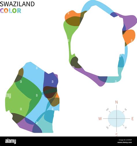 Abstract Vector Color Map Of Swaziland Stock Vector Image And Art Alamy