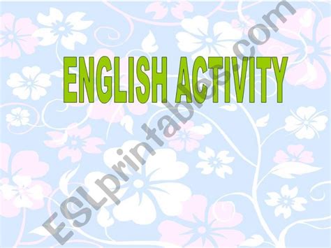 Esl English Powerpoints English Class