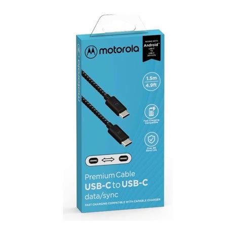 Cable Motorola Carga Rapida Reforzado Type C A Type C 1 5m