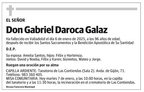 Gabriel Daroca Galaz Esquela El Norte De Castilla