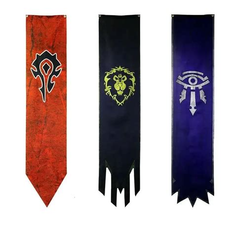 Wow 36x168cm World War Banner Horde And Alliance Wall Flag For Home