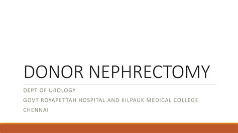 Renal Transplant Donor Nephrectomy Pdf