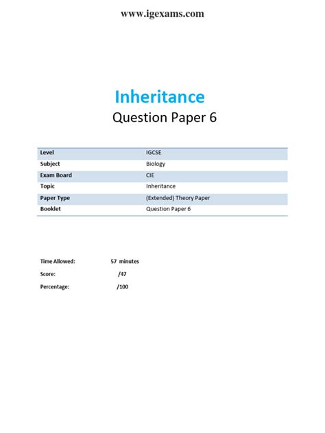 176 Inheritance Igcse Cie Dbiology Ext Theory Qp Pdf Sexual