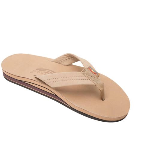 Rainbow Sandals Mens Sierra Brown Leather Double Layers Comfy Shoes