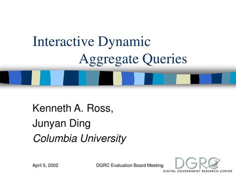 Ppt Interactive Dynamic Aggregate Queries Powerpoint Presentation Free Download Id4757304