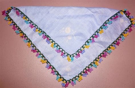 Shopping My Stash Off The Shuttle Tatted Floral Edging On Vintage Handkerchief