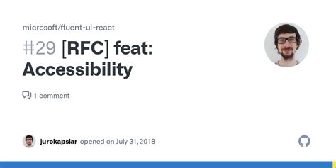 Rfc Feat Accessibility · Issue 29 · Microsoftfluent Ui React · Github