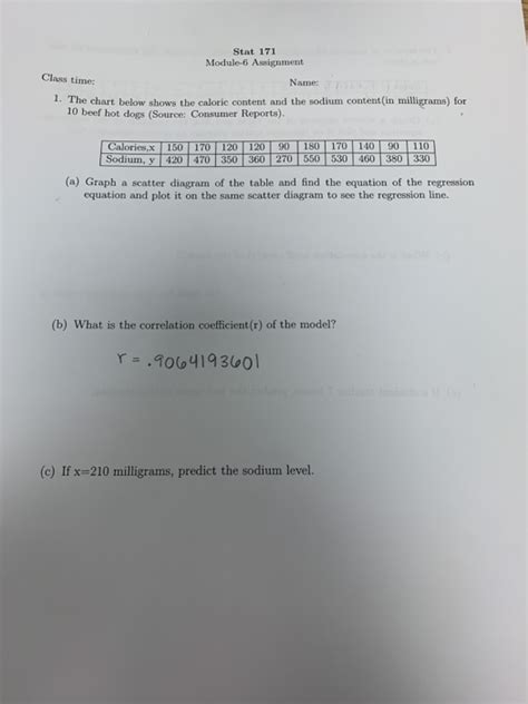 solved stat 171 module 6 assignment class time name 1 the