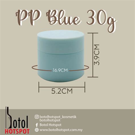 PP Blue 5g 10g 20g 30g 50g Botolhotspot Pemborong Pengedar Botol Kosmetik