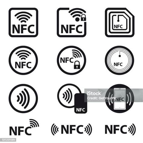 Nfc 기술 아이콘 세트 벡터 일러스트레이션 흰색 배경에서 격리 근거리 무선 통신에 대한 스톡 벡터 아트 및 기타 이미지 근거리 무선 통신 아이콘 스마트폰 Istock