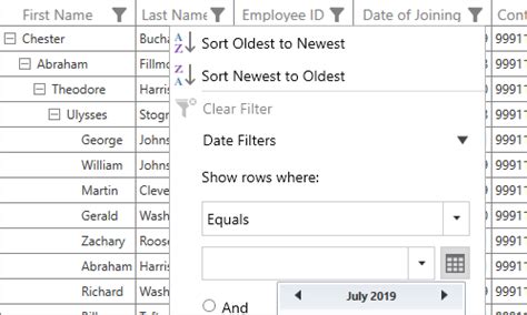 Filter WPF TreeGrid Syncfusion