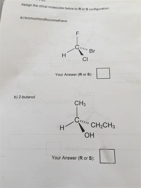Solved Assign the chiral molecules below to R or S | Chegg.com