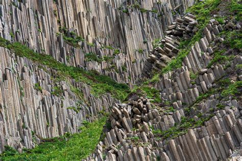 Premium Photo Landscape With Columnar Basalt Rocks Forming A Natural