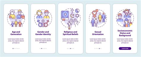Types Of Diversity Onboarding Mobile App Screen 16090033 Vector Art At Vecteezy