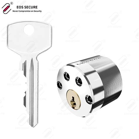 Scandinavian Satin Chrome Internal External 6 Pins Round Type Door Lock Cylinder Round Key
