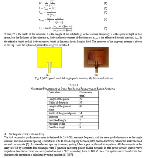planar rectangular microstrip patch antenna array with corporate feed