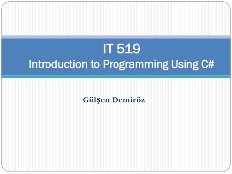 Ppt It 519 Introduction To Programming Using C Powerpoint