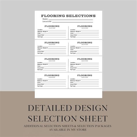 Flooring Material Selection Sheet Building Product Sheet Flooring