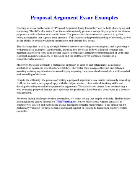 Proposal Argument Essay Examples Pdf Sprint Corporation