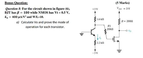 Solved Marks VDD V Bonus Question Question For The Chegg Com