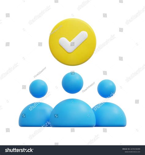3d Group Team Check Mark Icon Stock Vector Royalty Free 2270158289