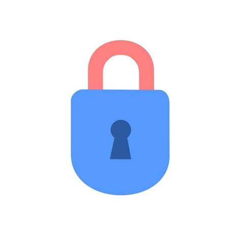 Flat Locked Padlock Icon Protection Safety Password Security Encryption Privacy Concept Of