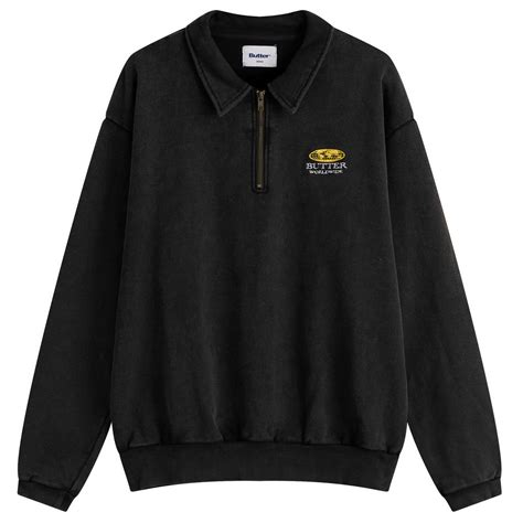 Butter Goods Corp 14 Zip Sweatshirt Black End Kr