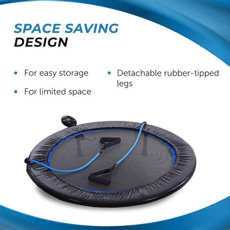 36 Inch Durable Rugged Steel Frame Folding Trampoline With Muuv